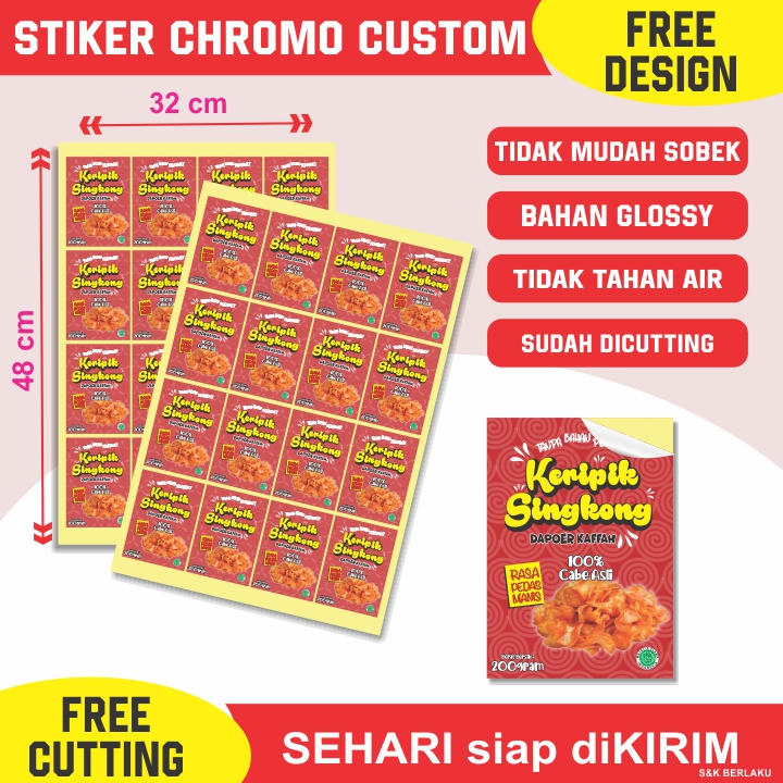 Jual cetak stiker cromo | stiker label makanan | stiker custom nama ...