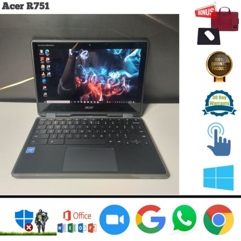 Jual Laptop Acer R751 Intel N3450 Ram 4gb SSD 32 + 128 SD Card Win 10 ...