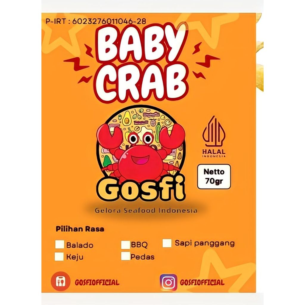 Jual baby crab / kepiting crispy Gosfi 70gr | Shopee Indonesia