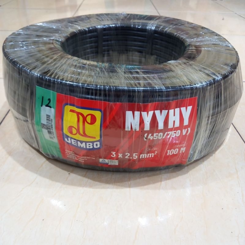 Jual JEMBO Kabel Serabut NYYHY 3x2.5 3x2,5 mm Hitam SNI LMK - Per Meter | Shopee Indonesia