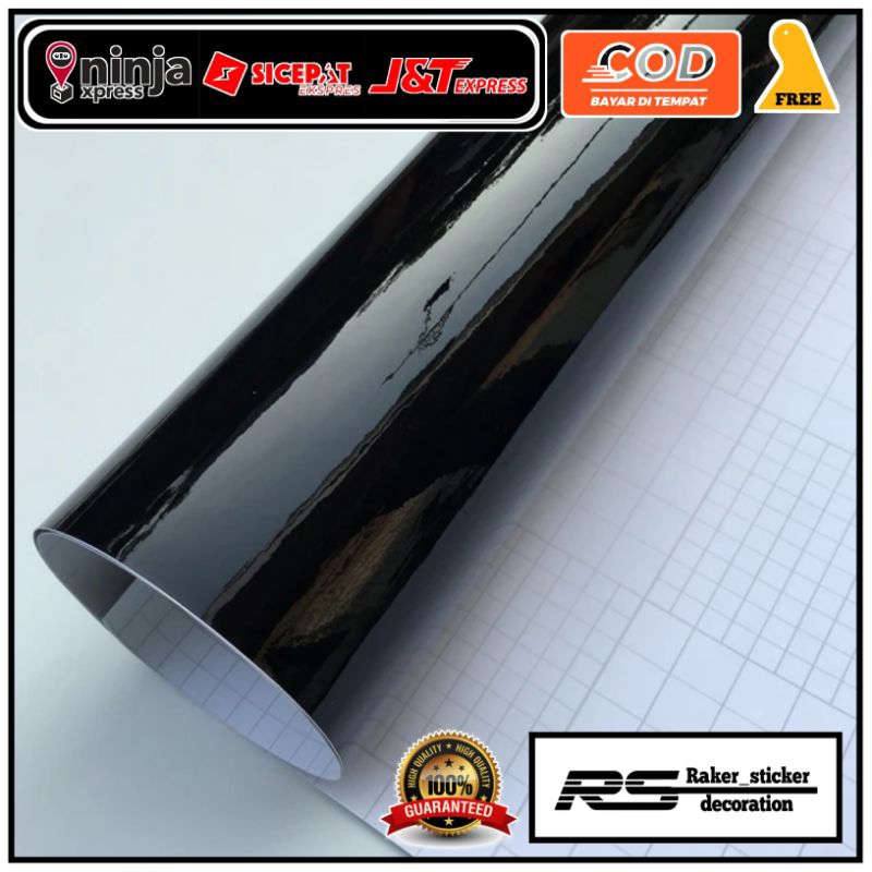 Jual Stiker Skotlet Hitam Glossy Lebar 53cm Bahan Lebih Kuat | Shopee ...