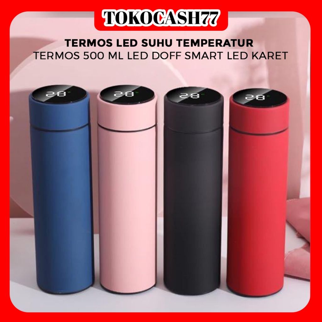 Jual TERMOS LED SUHU TEMPERATUR / TERMOS 500 ML LED DOFF SMART LED KARET | Shopee Indonesia