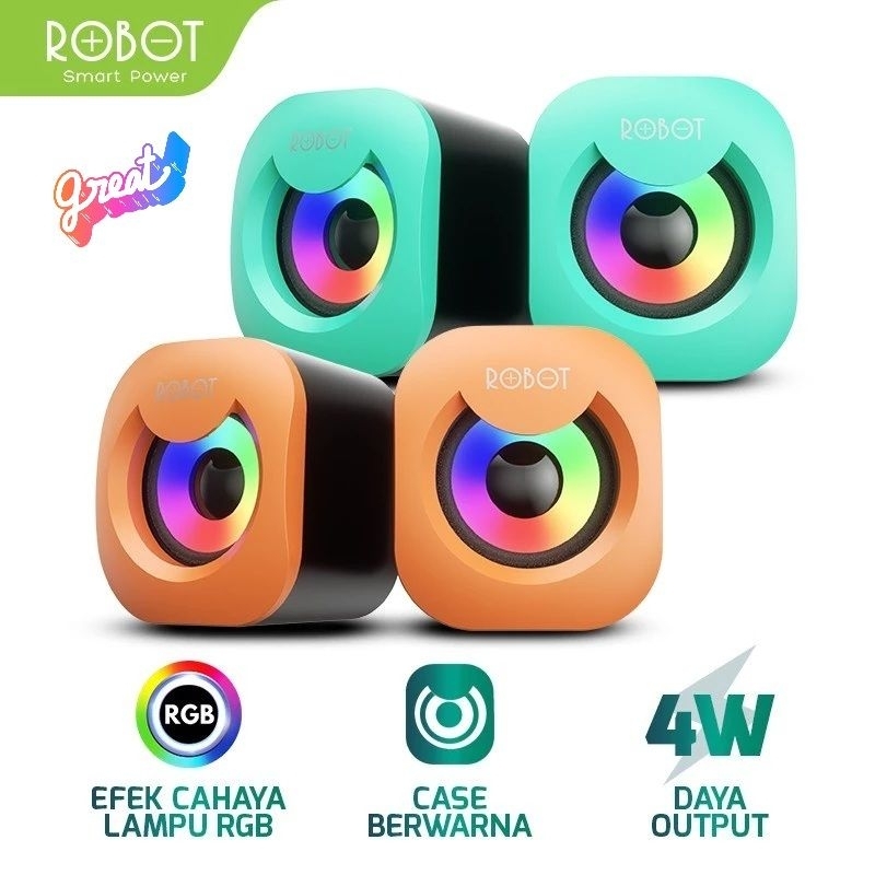 Jual Speaker Usb Multimedia Robot RS180 Portable for PC & Laptop ...