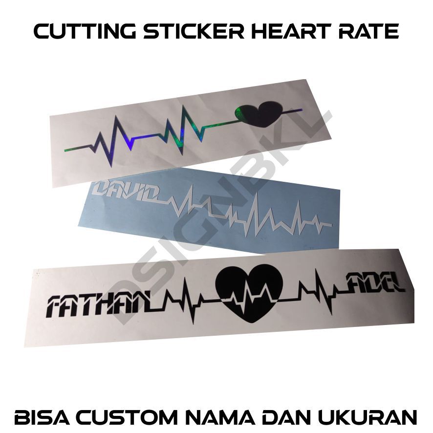 Jual Cutting Sticker Heart Rate Bisa Custom Nama | Shopee Indonesia