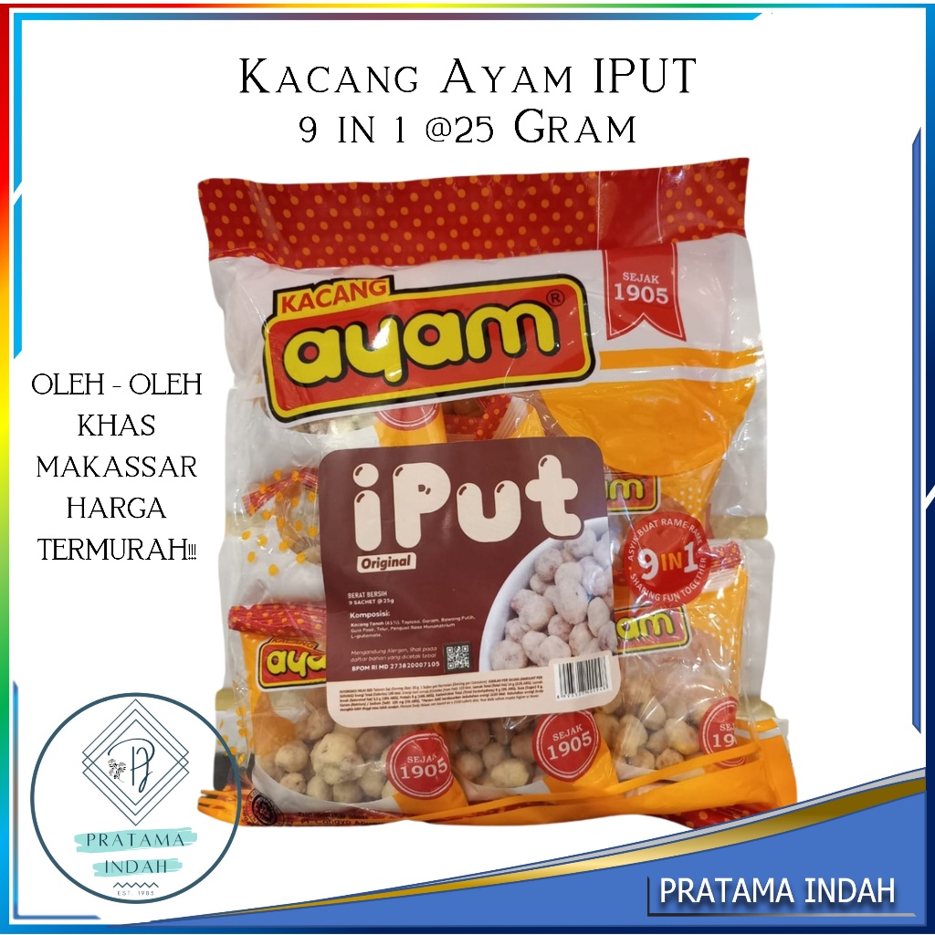 Jual CAMILAN KHAS MAKASSAR KACANG AYAM IPUT 9 IN 1 @25GRAM (HARGA ...