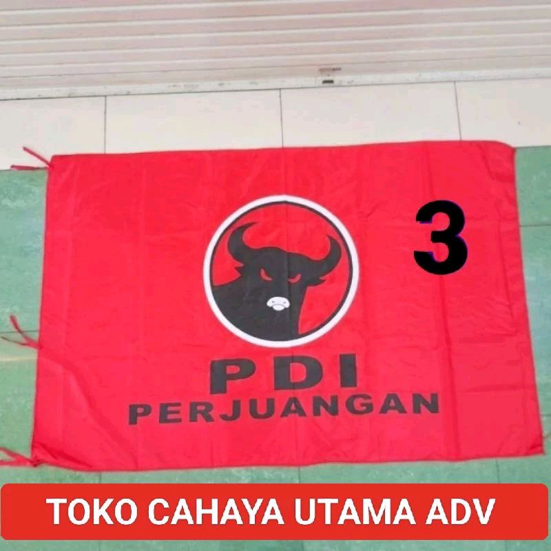 Jual BENDERA PARTAI PDI 80 x 120 ( 50lbr ) / BENDERA PARTAI PDIP 80 x ...