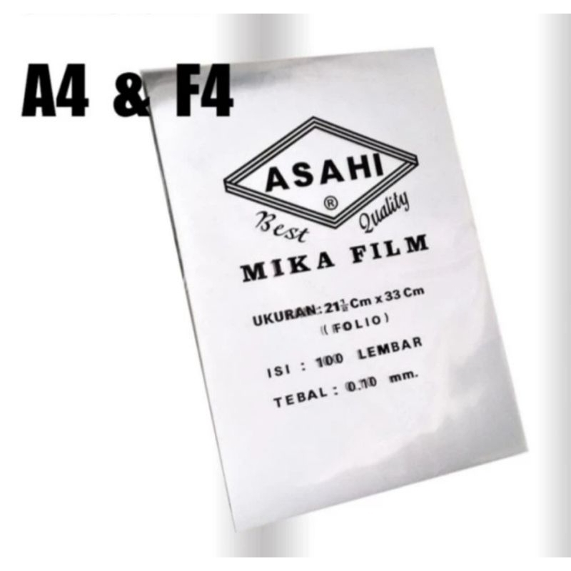 Jual Plastik Mika Jilid Film Asahi Uk A4 Dan F4 Mika Plastik Jilid