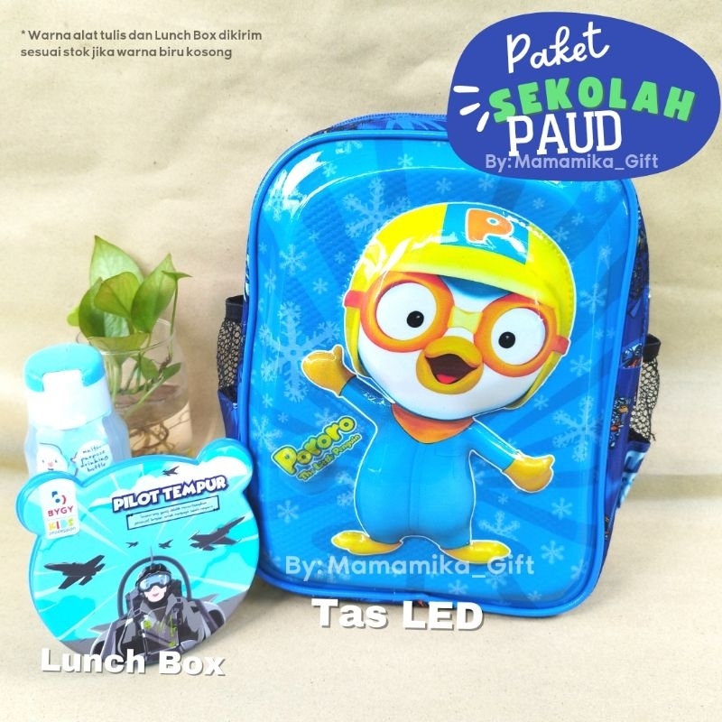 Jual PAKET TAS SEKOLAH ANAK TK PAUD PORORO / TAS RANSEL PORORO | Shopee ...