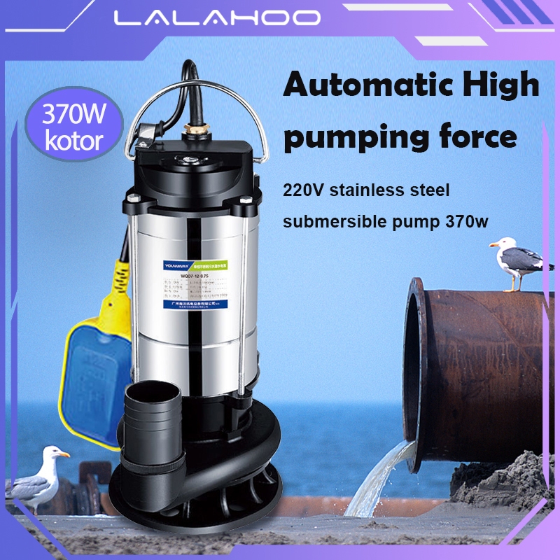 Jual Pompa Celup Air Kotor Otomatis 370Watt Stainless Steel sewage pump Submersible Pump Mesin ...