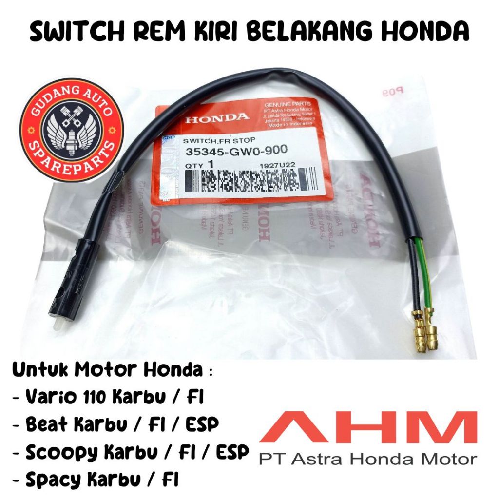 Jual ORIGINAL AHM SWITCH SWIT REM KIRI HONDA BEAT VARIO SPACY SCOOPY ...