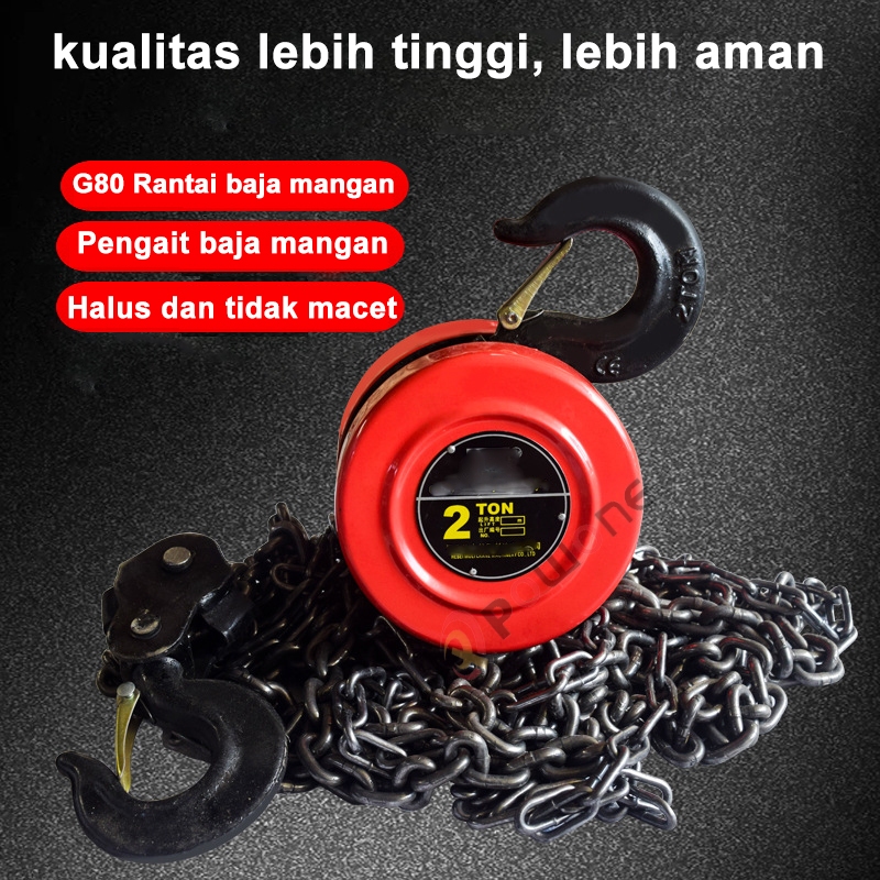 Jual Powone Chain Block Chain Host Katrol Kerekan Manual 1T X 6m 1T X 3m 2T X 3m Angkat berat ...