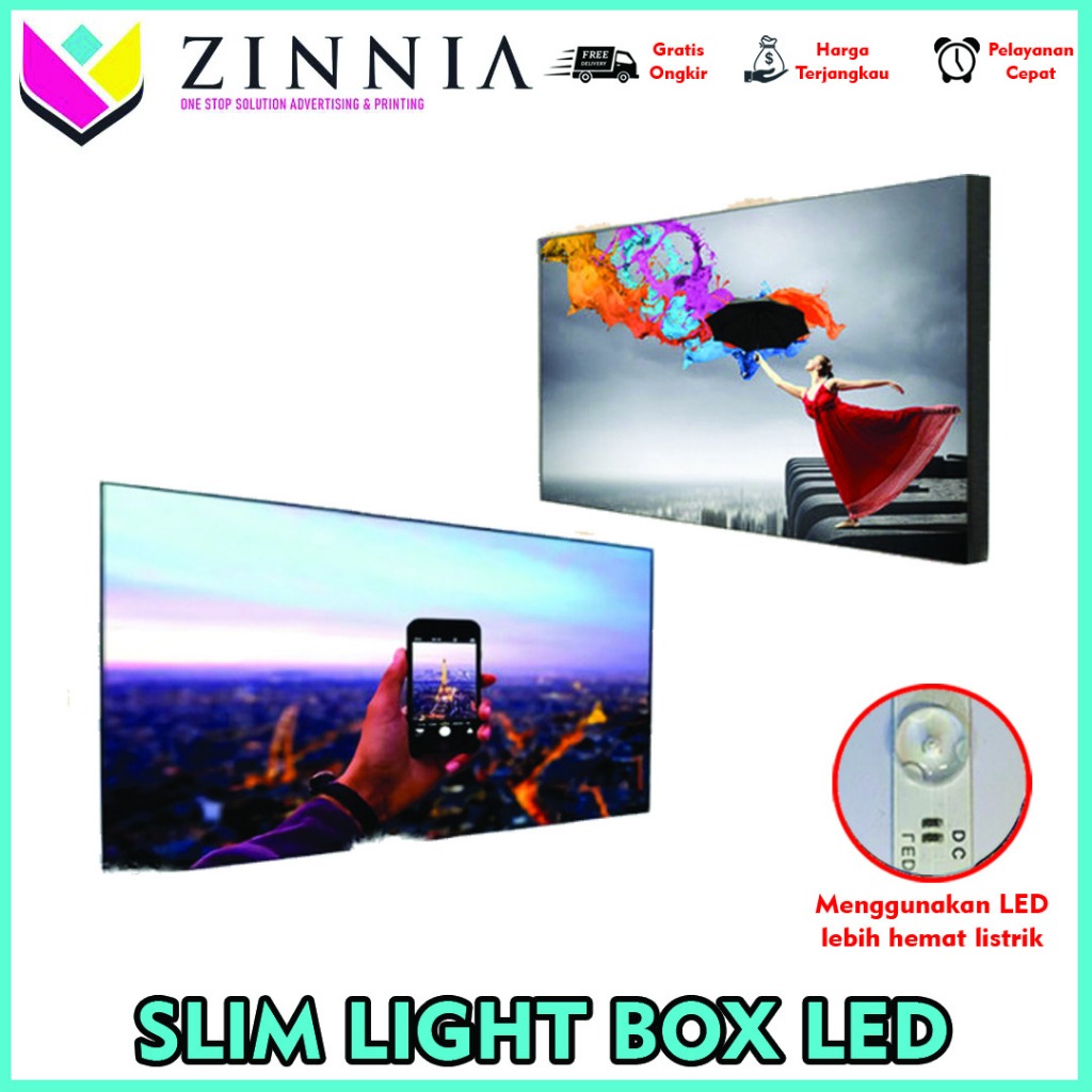 Jual Slim Light Box LED Frame Advertising 70cm Series - Indoor 1 Sisi ...