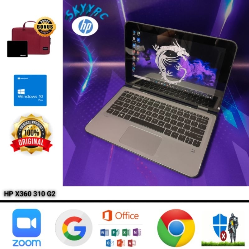 Jual Laptop HP X360 310 G2 Intel Pentium Ram 4GB SSD 128GB Touchscreen Flip Windows 10 Siap ...