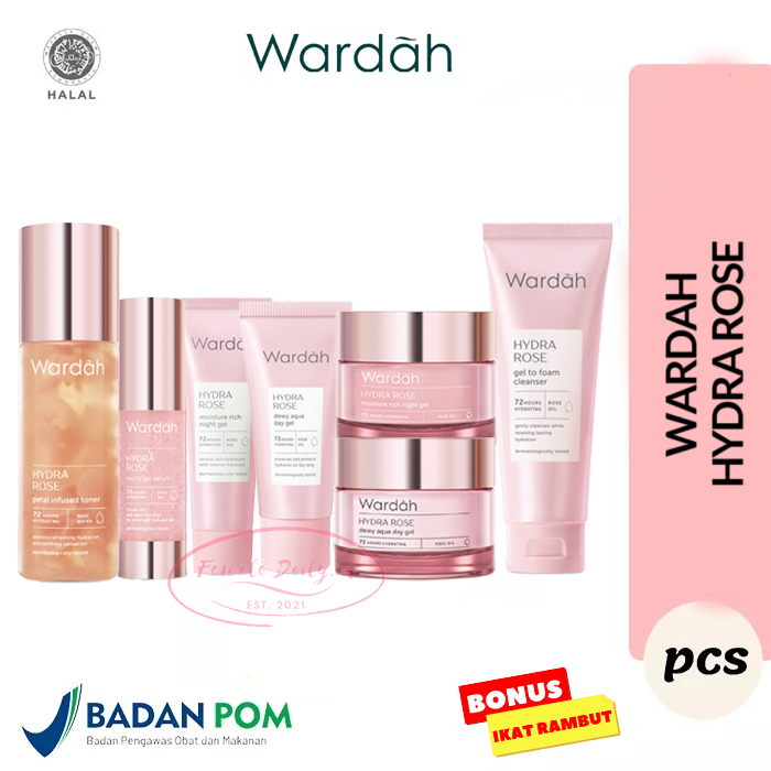 Jual WARDAH Hydra Rose Dewy Skin Series | Day Gel | Night Gel | Serum ...