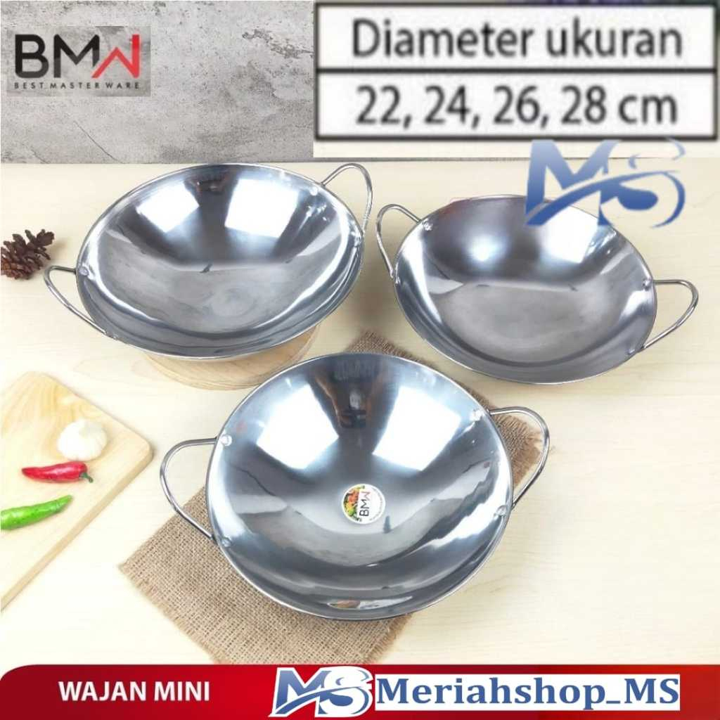 Jual Kuali Wajan Mini Kecil TEBAL Stainless Anti Karat Uk.22cm,24cm ...