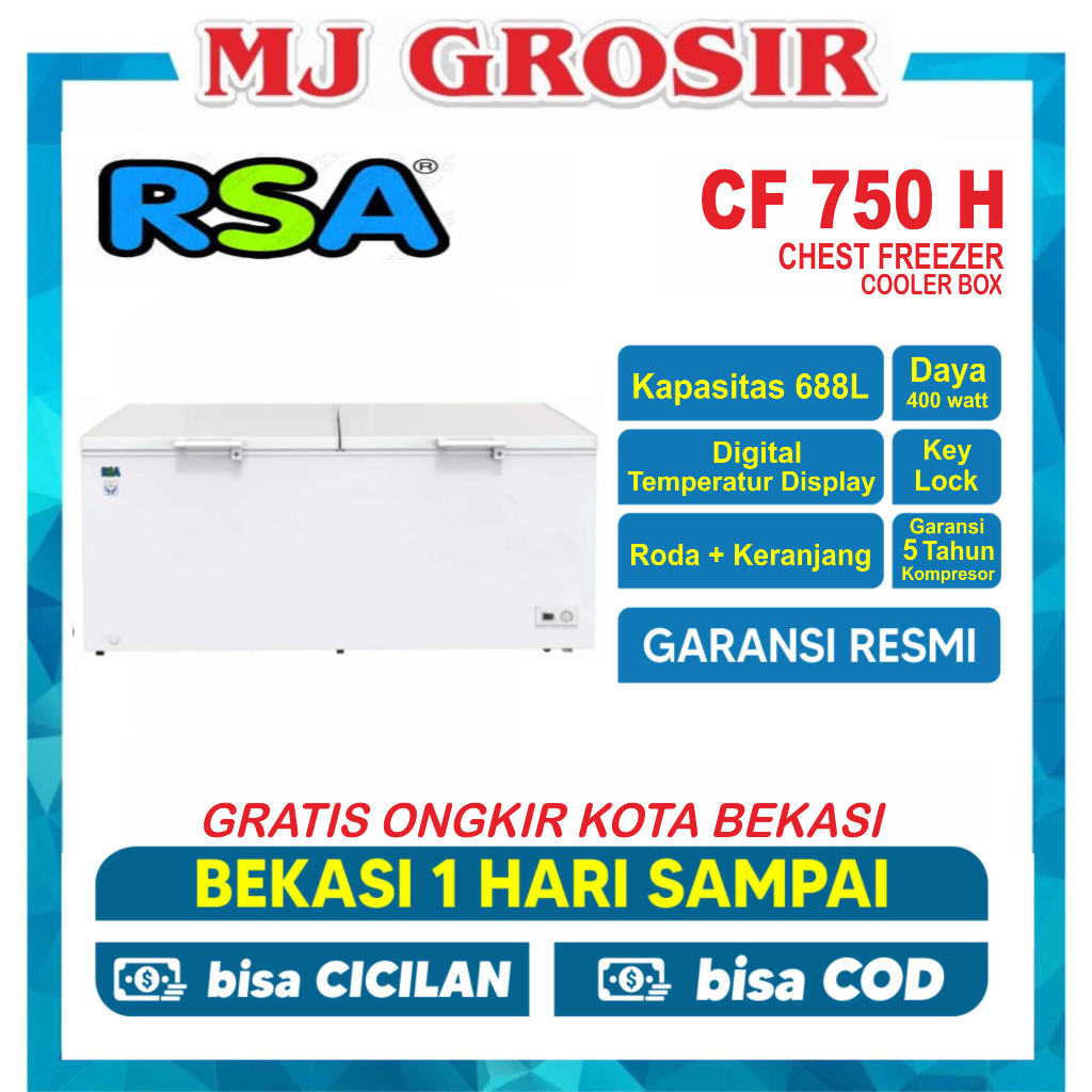 Jual RSA CF 750 H / CF 740 CHEST FREEZER BOX 688L LEMARI PEMBEKU BY GEA ...