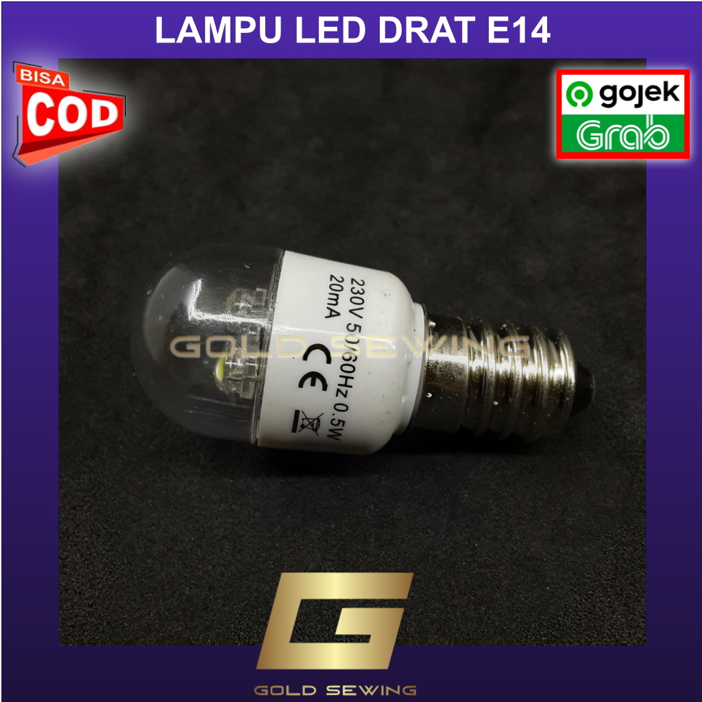 Jual Bohlam - Dop Lampu LED Mesin Jahit Portable Model Drat Ulir - GOLD ...