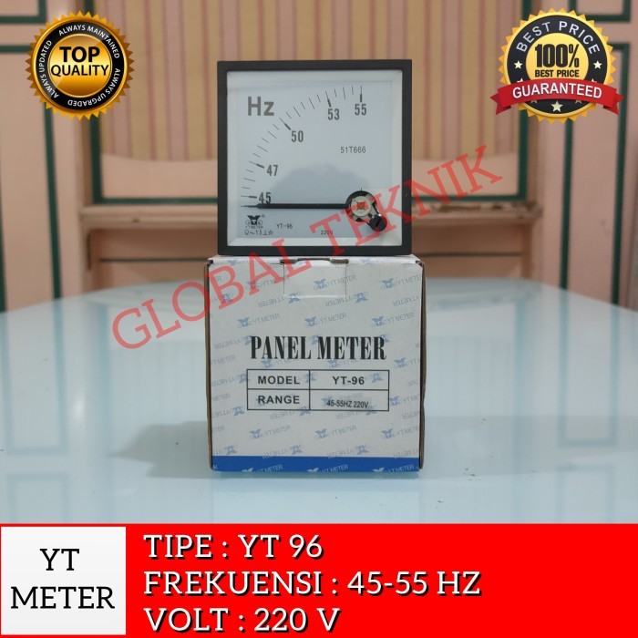 Jual YT METER HZ METER JARUM YT-96HZ FREKUENSI 96 X 96 FREQUENCY METER ...