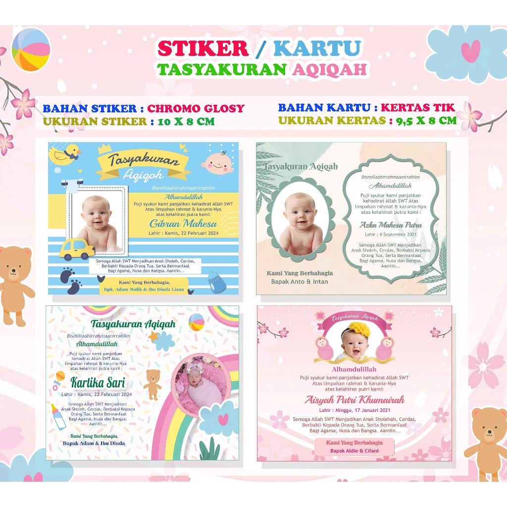 Jual STIKER BOX AQIQAH / KARTU LABEL AQIQAH / STIKER AQIQAH / LABEL ...