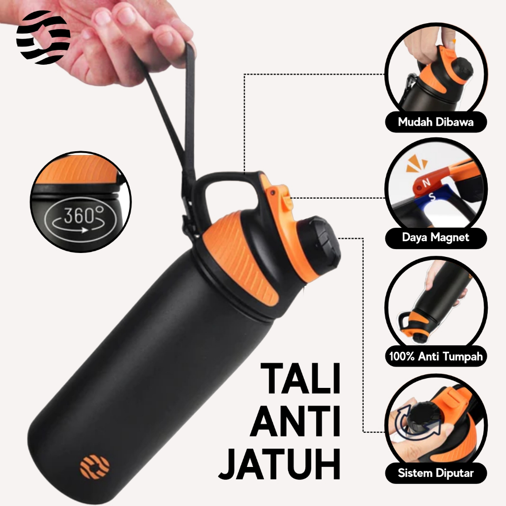 Jual FJbottle - SR2106 Botol Portable Olahraga Stainless Steel 800ML ...