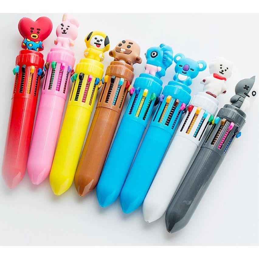 Jual BAS (10 WARNA) Pulpen/PENA Kartun 10 Warna Pen Warna Warni Bolpoin ...