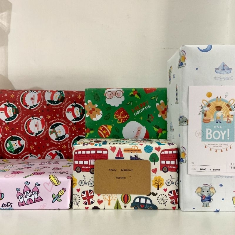 Jual Kertas Kado / Tambahan Bungkus Packing Kado dan Kartu Ucapan ...