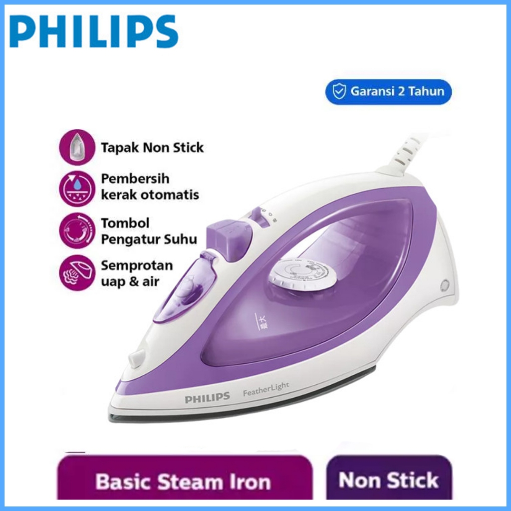 Jual Philips GC-1418 Setrika Uap Ungu Anti Lengket Lapisan Keramik ...