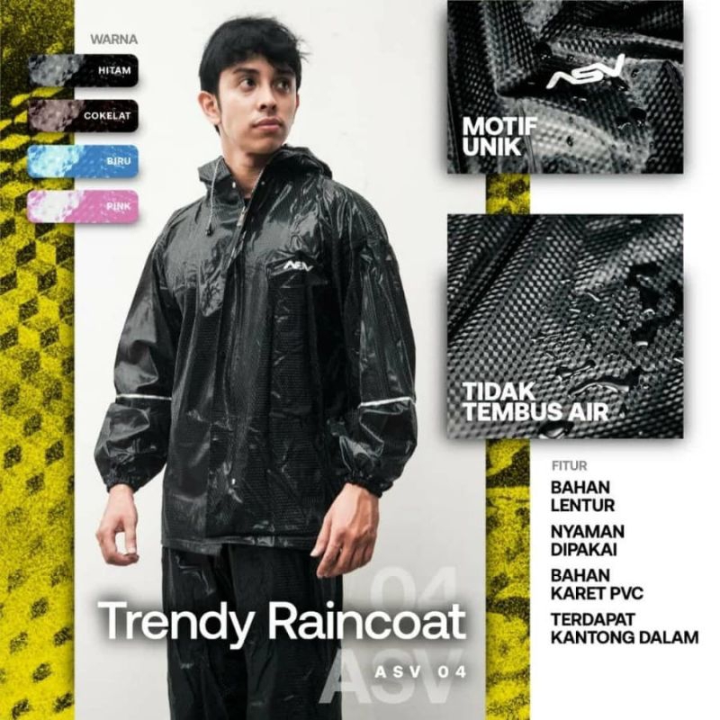 Jual Jas Hujan Asv Bahan karet karbon Jas Hujan ImporElastis Original ...