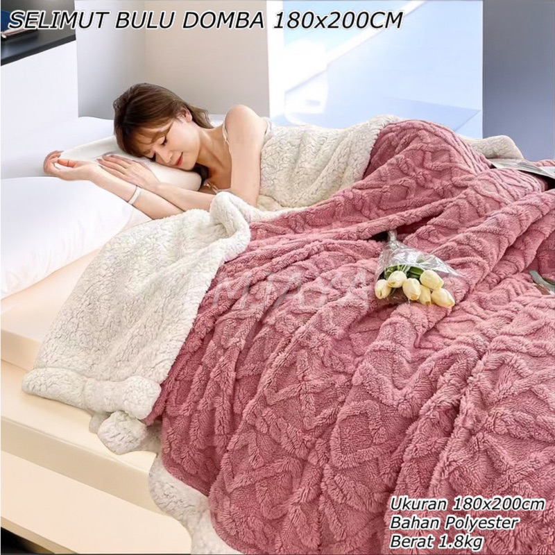 Jual SELIMUT BULU DOMBA 180x200CM || SELIMUT TEBAL LEMBUT || SELIMUT ...