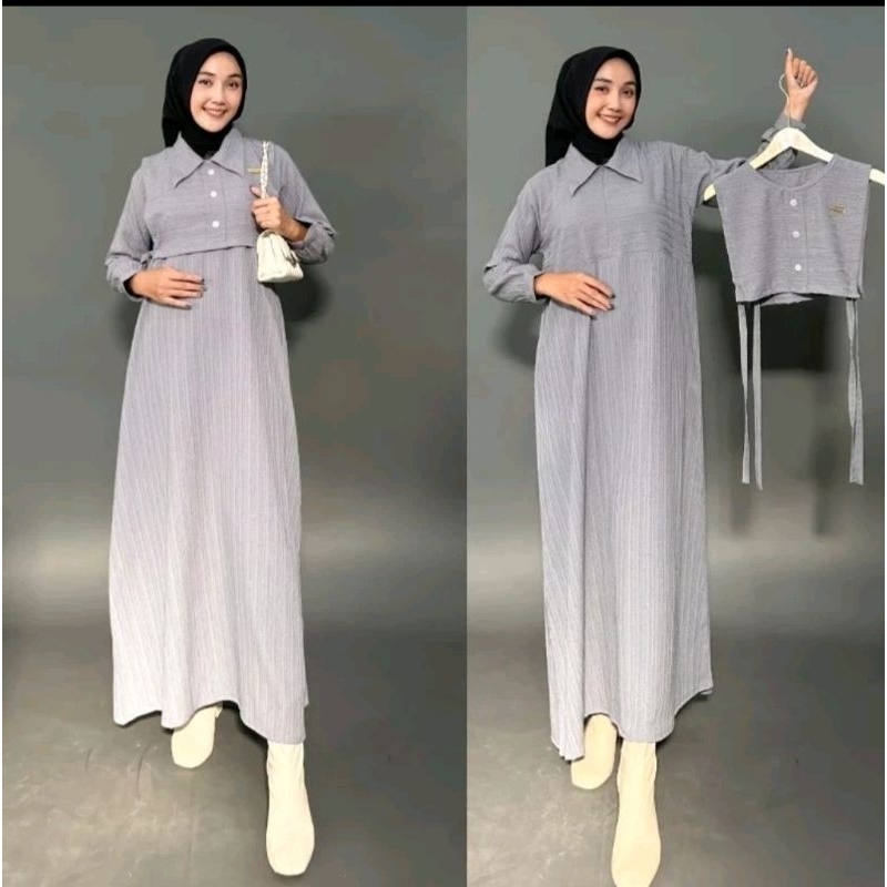 Jual gamis Alesan Rompi vest Lady Crush /dress wanita Muslim | Shopee ...