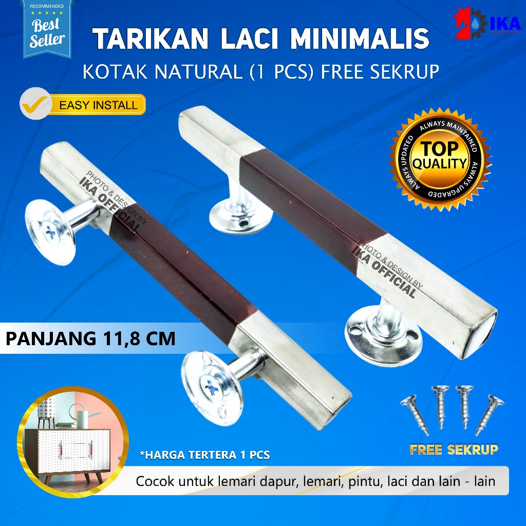 Jual Tarikan handle lemari/ handle laci/ Handle pintu 12 cm Free SKRUP ...