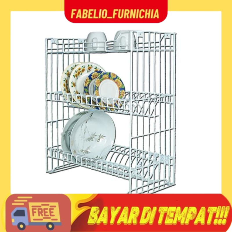 Jual Rak Piring Dapur Susun 3 Dan Susun 2 Besi Anti Karat | Shopee ...