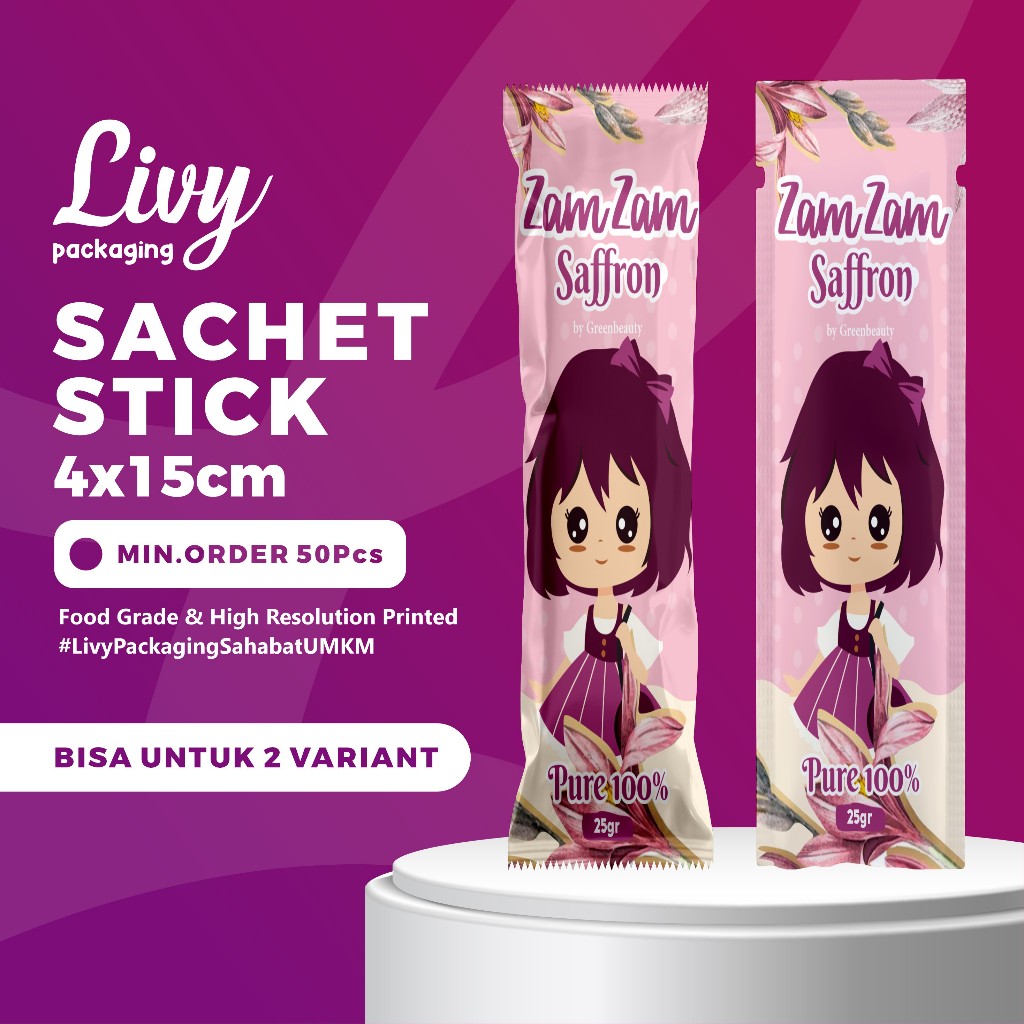 Jual Livy Packaging - Kemasan Saset Stick Center Seal Ukuran 4x15cm ...