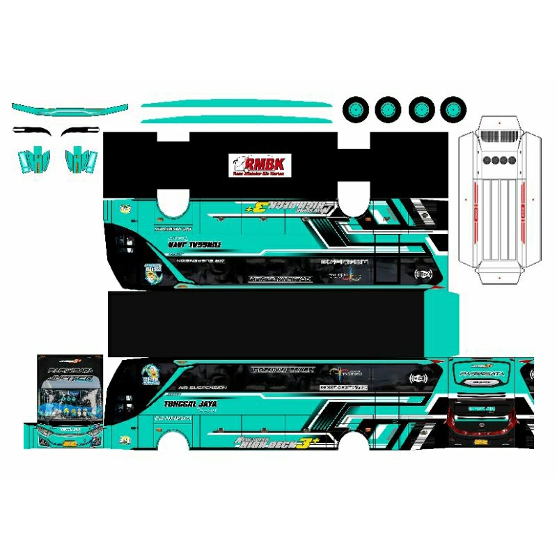 Jual LEMBARAN POLA BUS KIDS PANDA JET BUS 5 NEW LIVERY TAKUMI EDITION ...