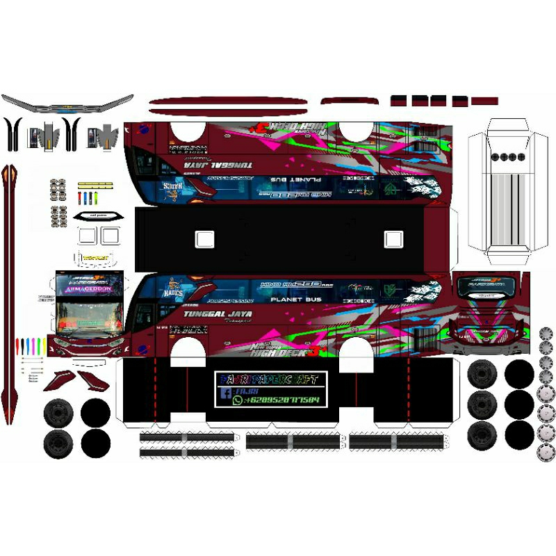 Jual LEMBARAN POLA BUS KIDS PANDA JET BUS 5 NEW LIVERY TAKUMI EDITION ...