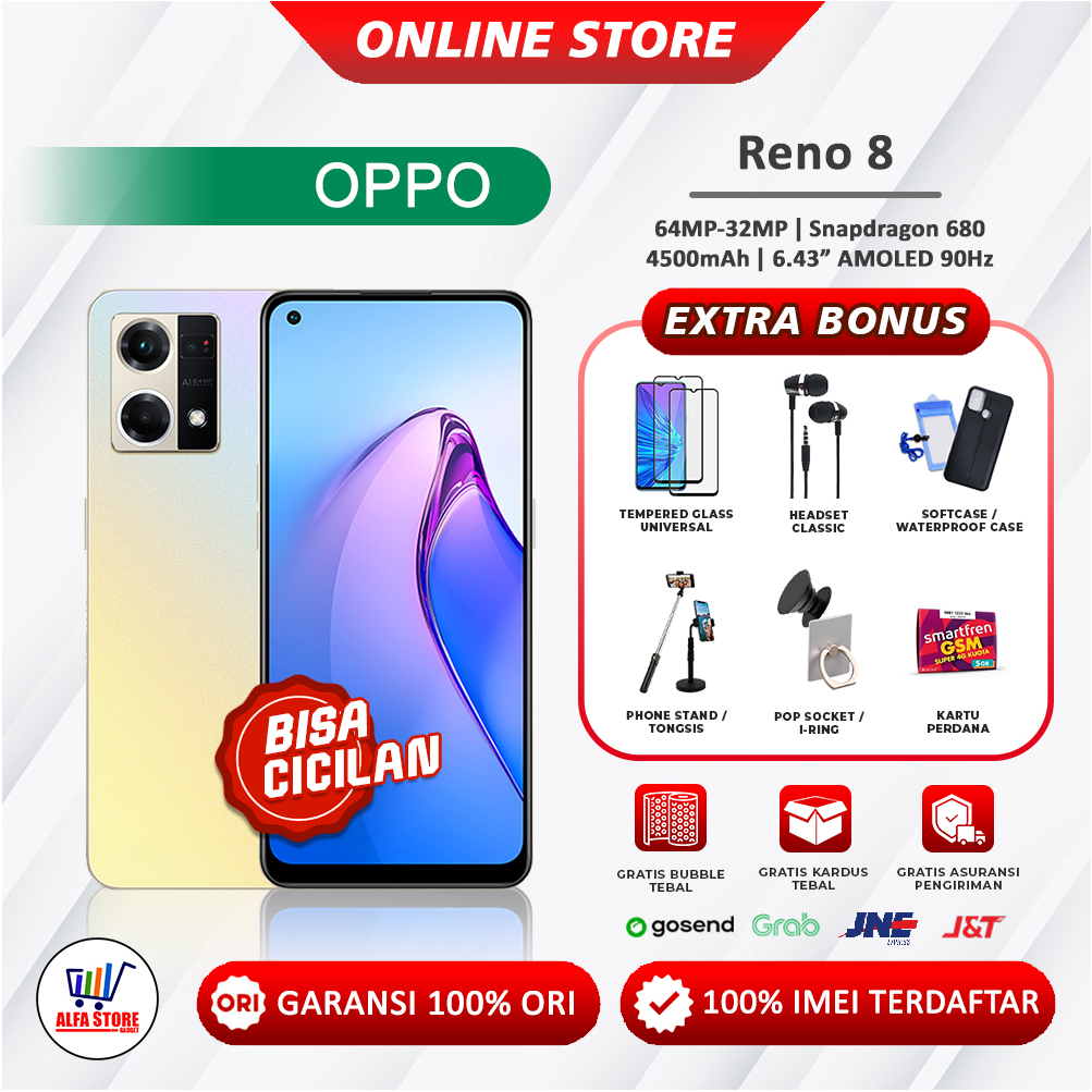 Jual Oppo reno 8 5G ram 12/256gb ram 8/256gb oppo reno 8 4G garansi resmi | Shopee Indonesia