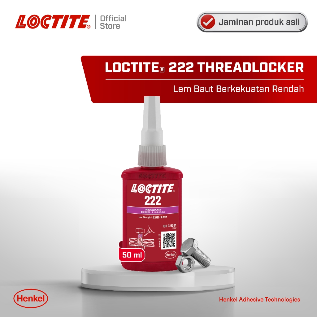 Jual Henkel LOCTITE 222 Threadlocker Lem Baut 50 ml | Shopee Indonesia