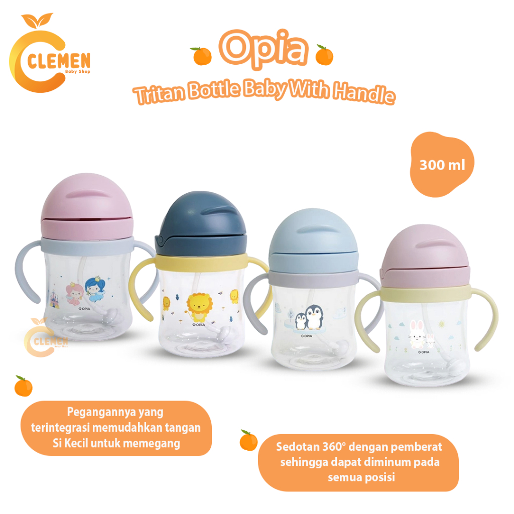 Jual Opia Tritan Bottle Baby With Handle 300 ML | Shopee Indonesia