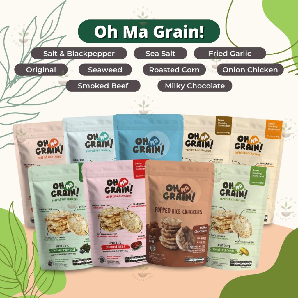 Jual Oh Ma Grain Popped Rice Crackers - Snack Sehat - Cemilan Anak ...