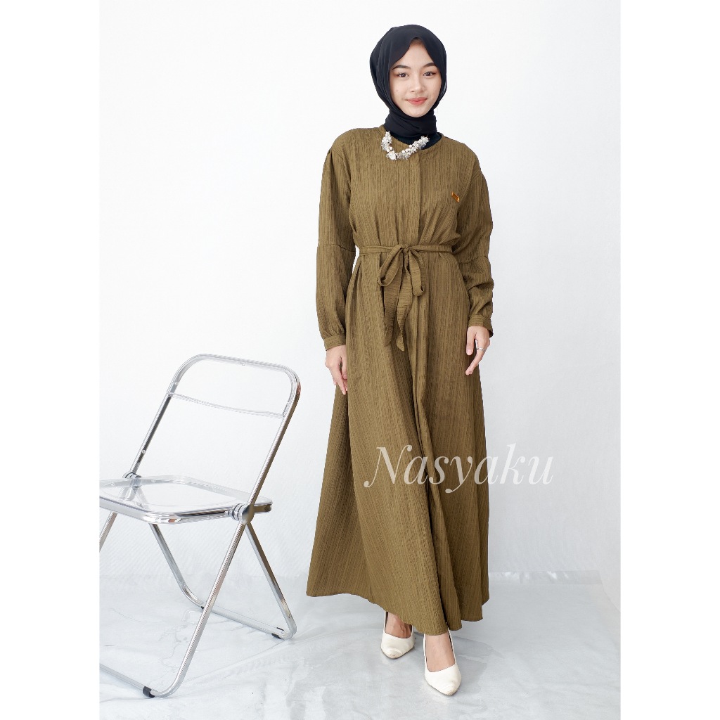 Jual Zahra dress by Nasyaku | Gamis polos Terbaru | Gamis lady crush | Gamis busui friendly ...