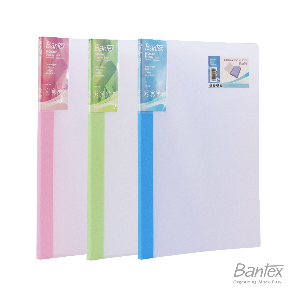 Jual Bantex Clear Holder Folio F4 10 Pocket Display Book Bi-Colour ...
