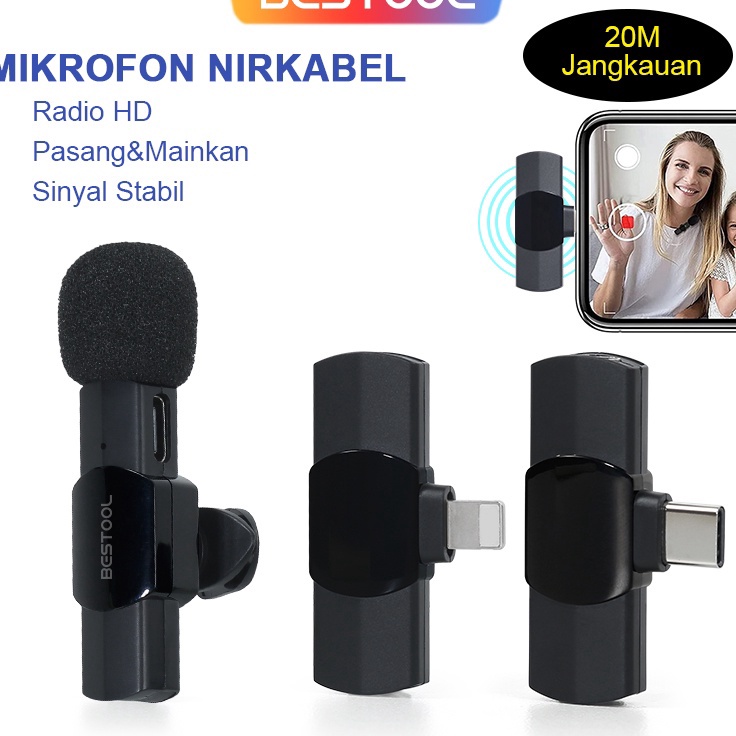 Jual PROMO BESTOOL Wireless Microphone Mic Clip On USB PC Laptop Zoom ...