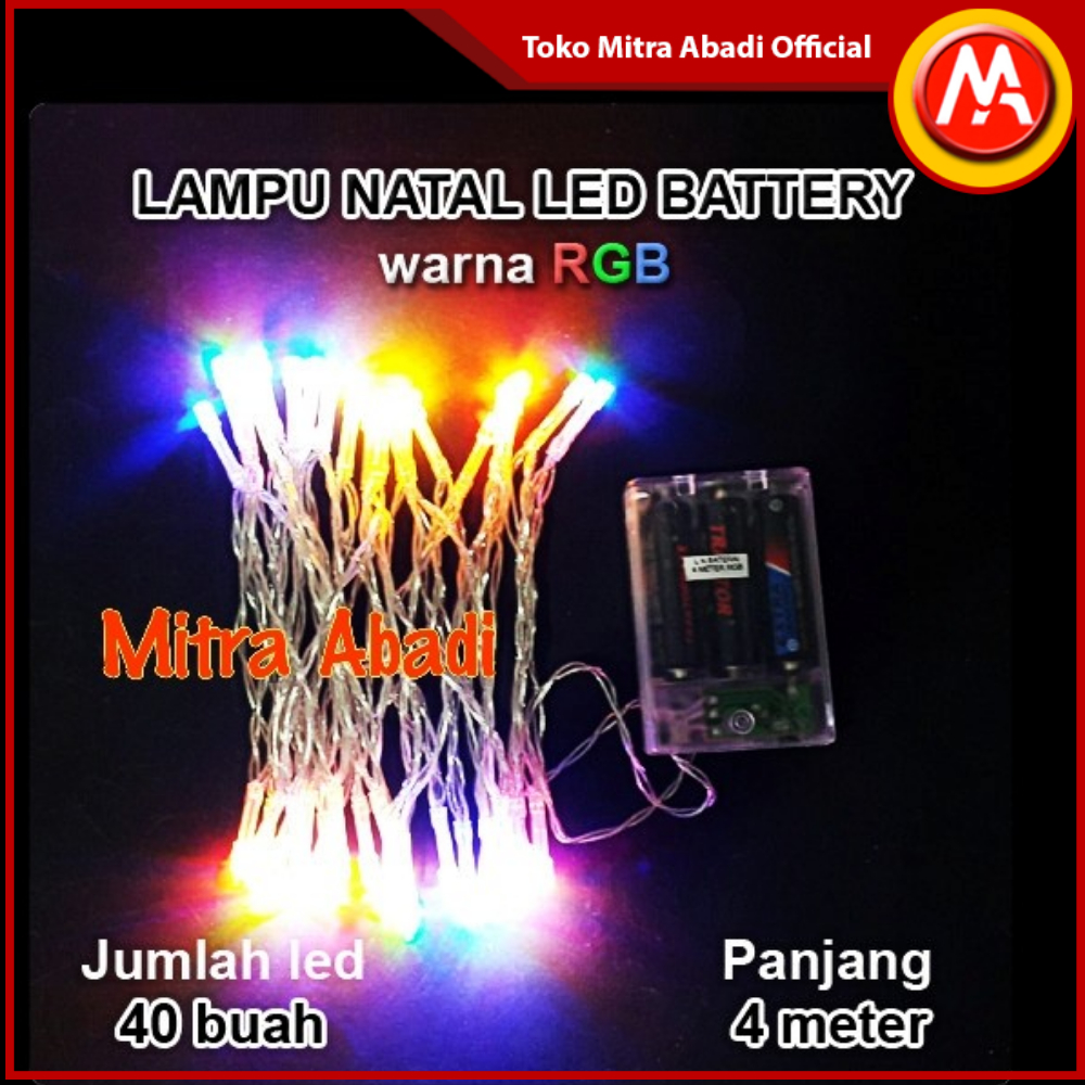 Jual Lampu Natal LED Battery/Batre A2 Panjang 4 meter | Shopee Indonesia