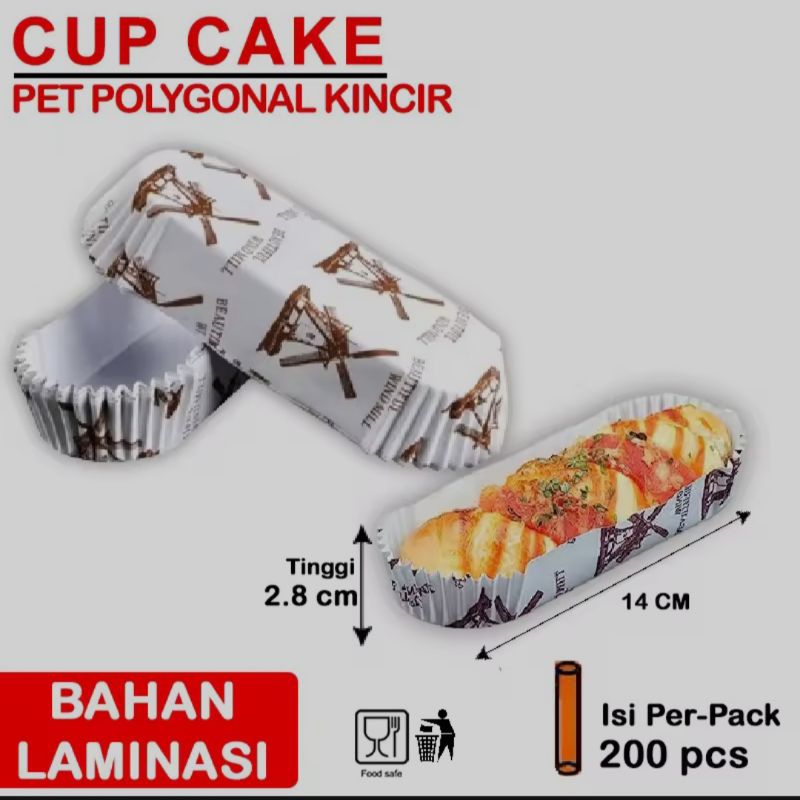 Jual PAPER CUP CASE ROTI OVAL MOTIF KINCIR | ISI 200PCS | CUP CAKE ...