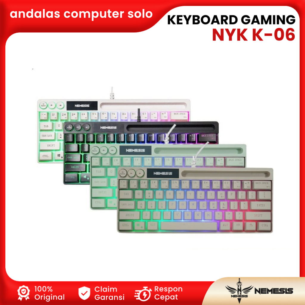 Jual Keyboard Gaming Game NYK ERIS K06 K-06 TKL RGB New | Shopee Indonesia