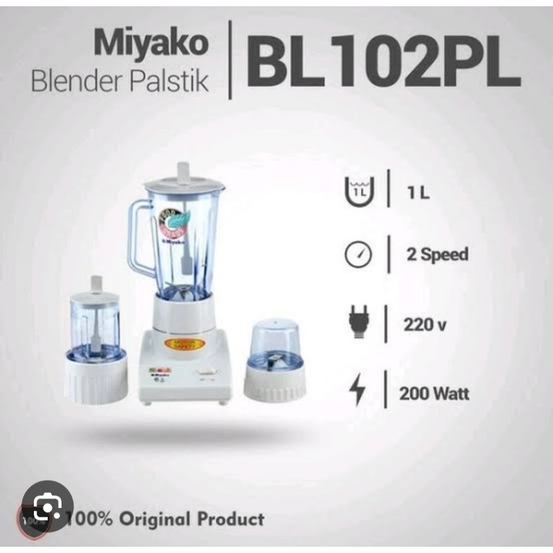 Jual miyako blender bl 102 pl 1L/blender miyako 1l plastik/mesin ...