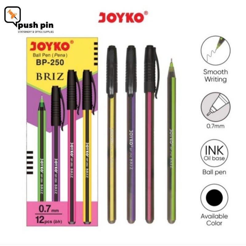 Jual Joyko Ball Pen Pulpen Pena BP-250 Briz 0.7 mm 1 BOX 12 PCS | Shopee Indonesia