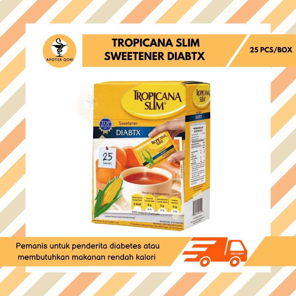Jual TROPICANA SLIM SWEETENER DIABTX BOX ISI 25 SACHET/PEMANIS/DIABETES ...