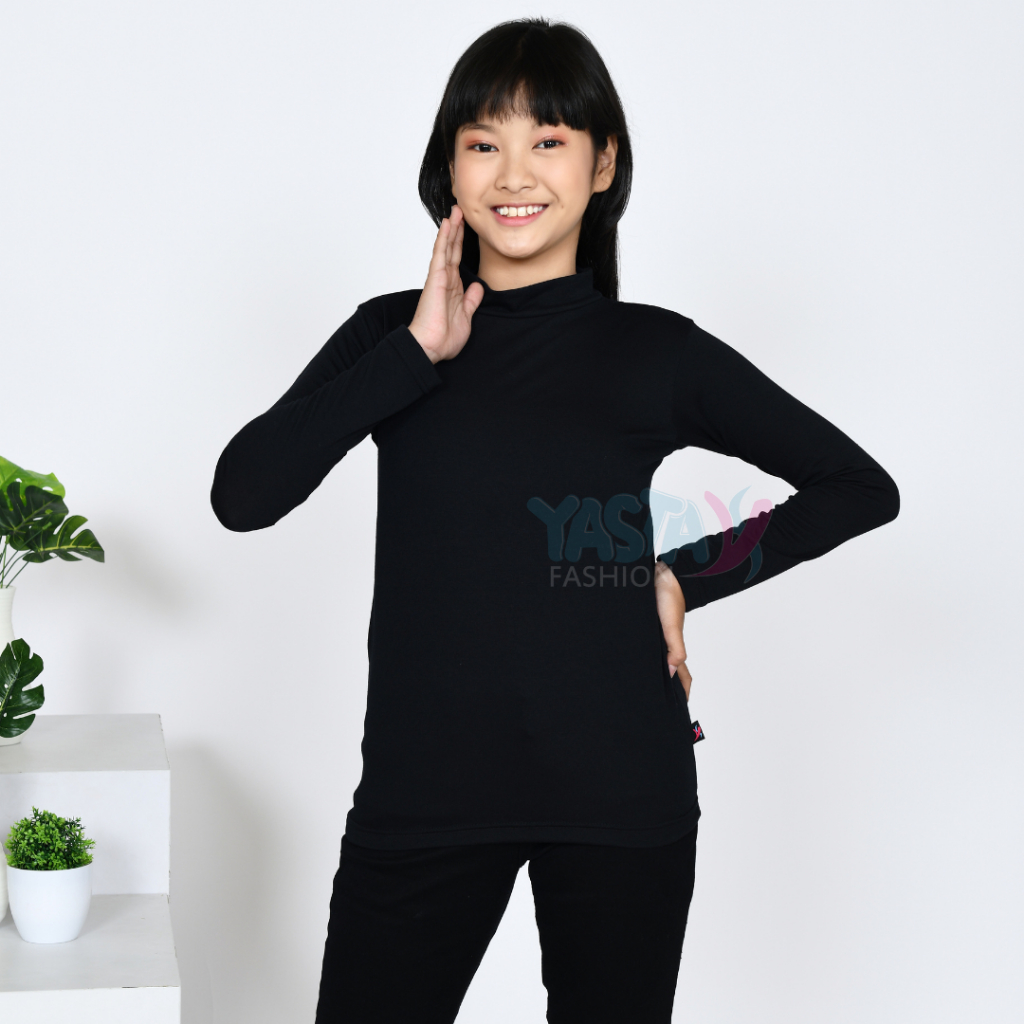 Jual Baju Manset Lengan Panjang Anak Remaja Hitam Usia 10-15 Tahun ...