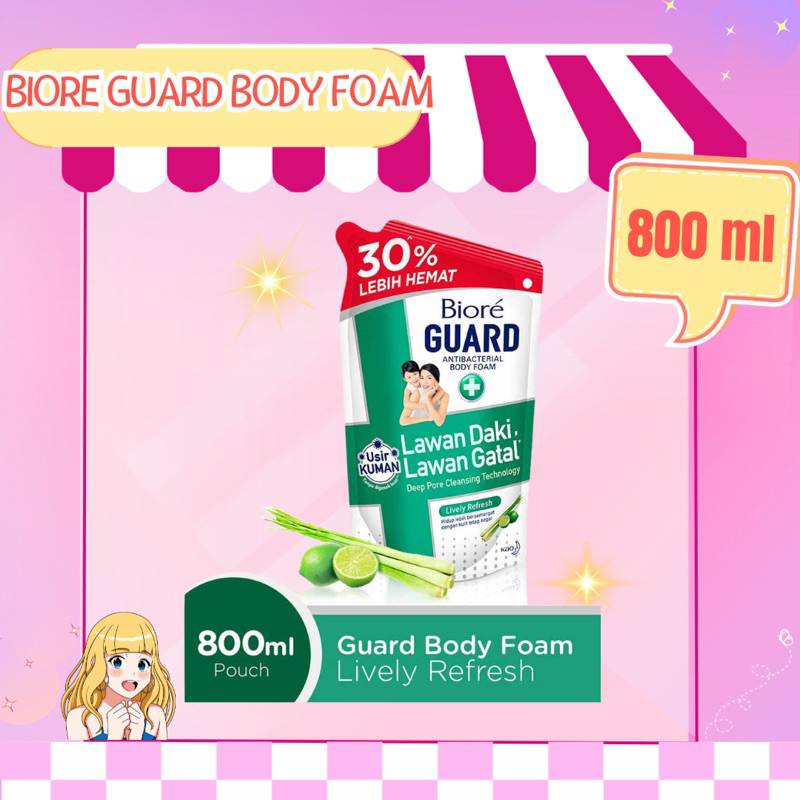 Jual Biore Guard Body Foam 800+50gr ( Sabun Mandi Cair ) Refill | Shopee Indonesia